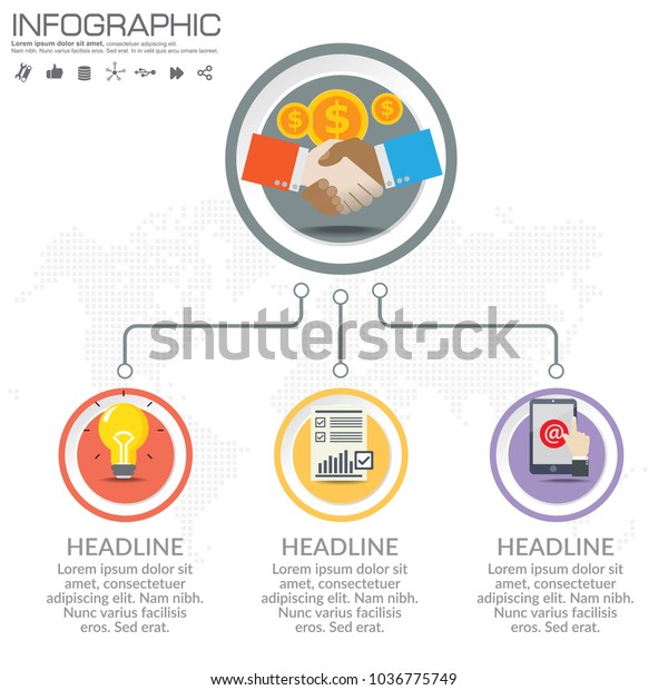 3 Parts Infographic Design Vector Marketing Stock Vector (Royalty Free ...