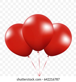3 Red Balloons Vector Illustration Stock Vector (Royalty Free) 642216787