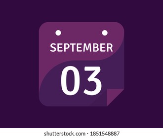 3 September September 3 Icon Single Stock Vector (Royalty Free ...
