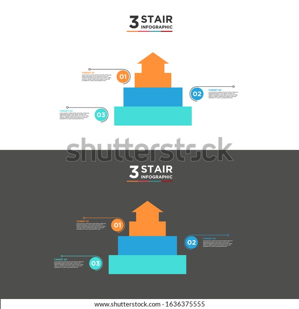 3 Stair Step Timeline Infographic Element Stock Vector (Royalty Free ...