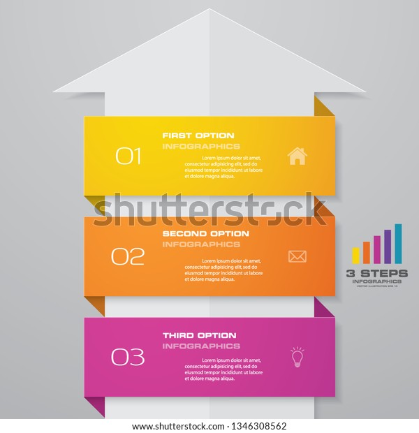 3 Steps Arrow Timeline Infographic Element 스톡 벡터(로열티 프리) 1346308562 ...