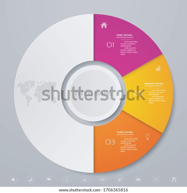 3 Steps Cycle Chart Infographics Elements: เวกเตอร์สต็อก (ปลอดค่า ...