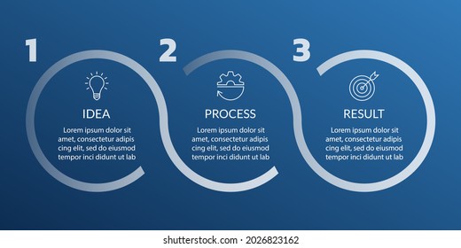 3 Steps Infograph Business Process Presentation Stock Vector (Royalty ...