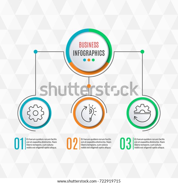 3 steps infographics for business presentation. Circle infographic ...