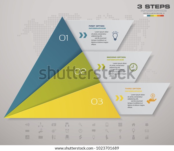 3 Steps Pyramid Free Space Text Stock Vector (Royalty Free) 1023701689