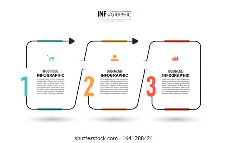 3 Steps Timeline Infographics Thin Line Stock Vector (Royalty Free ...
