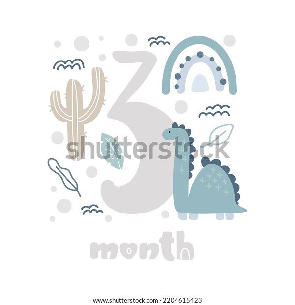 3 Three Months Baby Boy Anniversary Stock Vector (Royalty Free ...