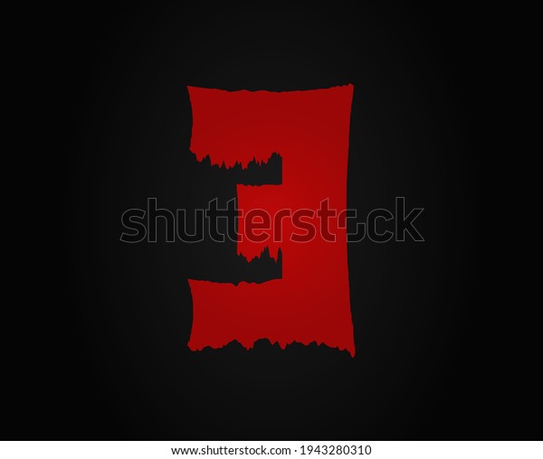 3 Vector Number Horror Bloody Scary Stock Vector (Royalty Free ...