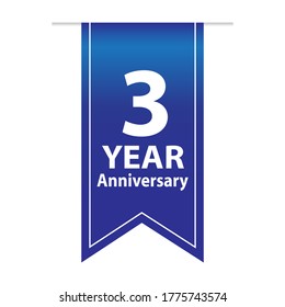 3 Years Anniversary Celebration Vector Template Stock Vector (Royalty ...