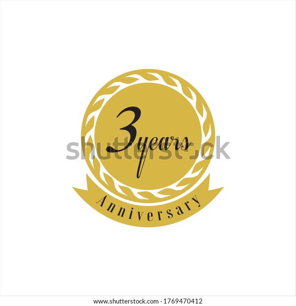 3 Years Anniversary Logo Design Set Stock Vector (Royalty Free ...
