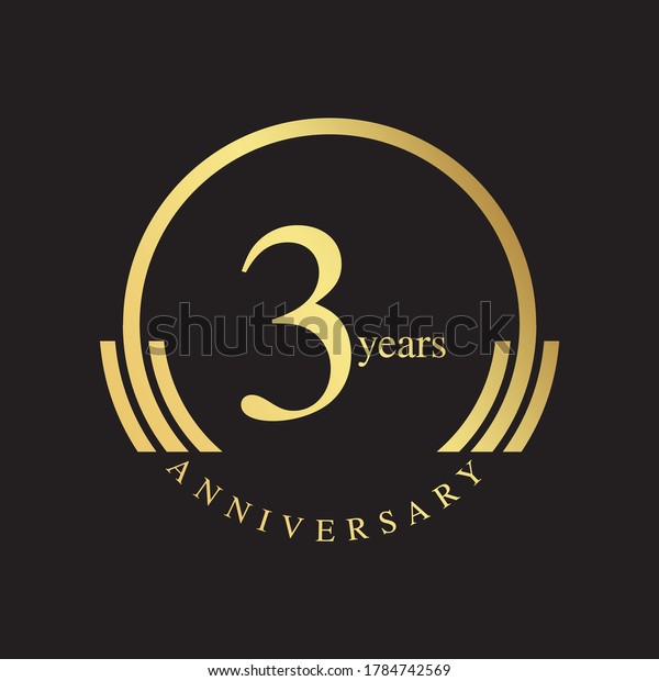 3 Years Anniversary Logo Design Set Stock Vector (Royalty Free ...