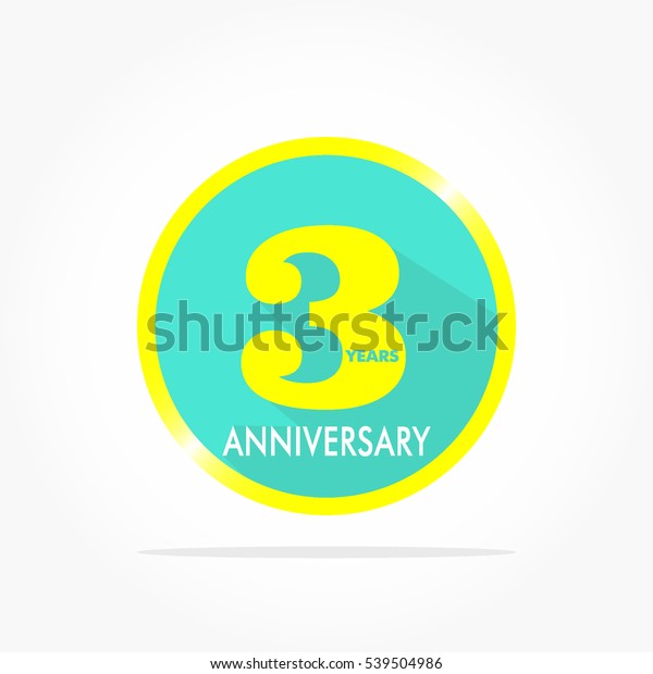 3 Years Anniversary Logo Vector On Stock Vector (Royalty Free) 539504986