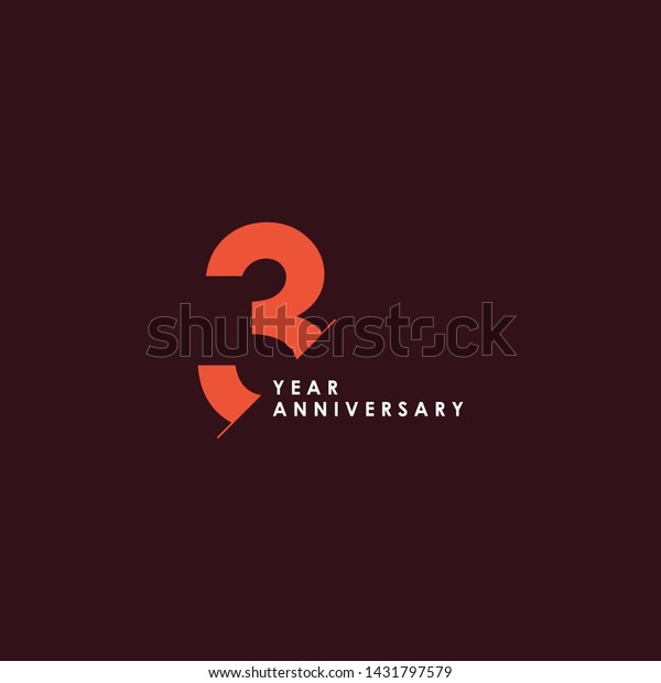 3 Years Anniversary Vector Template Design Stock Vector (Royalty Free ...
