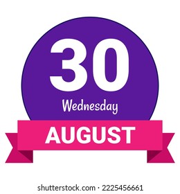 9 August Wednesday Date Template Useful Stock Vector (Royalty Free ...