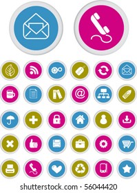 30 Cute Web Office Buttons Vector Stock Vector (Royalty Free) 56044420 ...