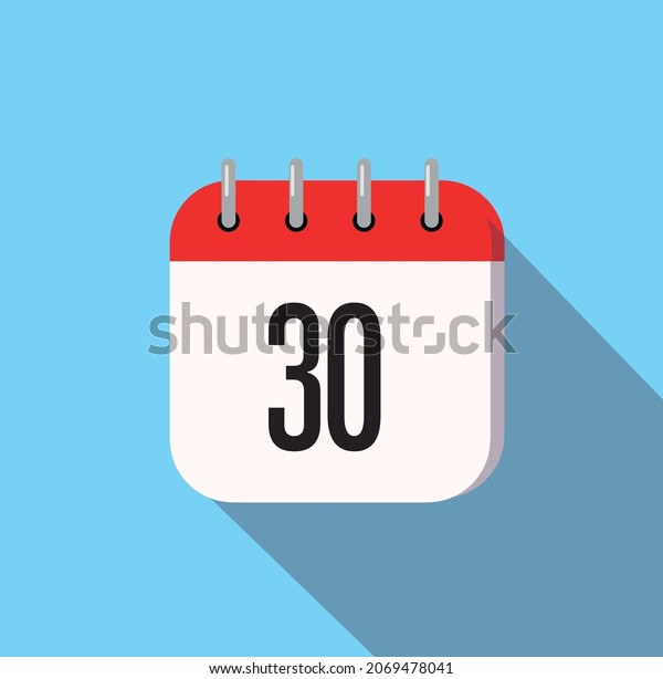 30 Day Calendar Icon Minimal Modern Stock Vector (Royalty Free ...