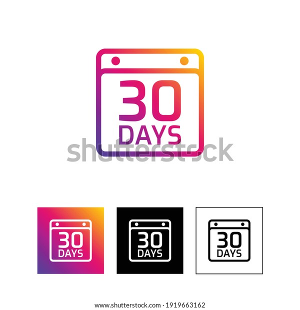 30 Days Simple Icon Beautiful Color Stock Vector (Royalty Free ...