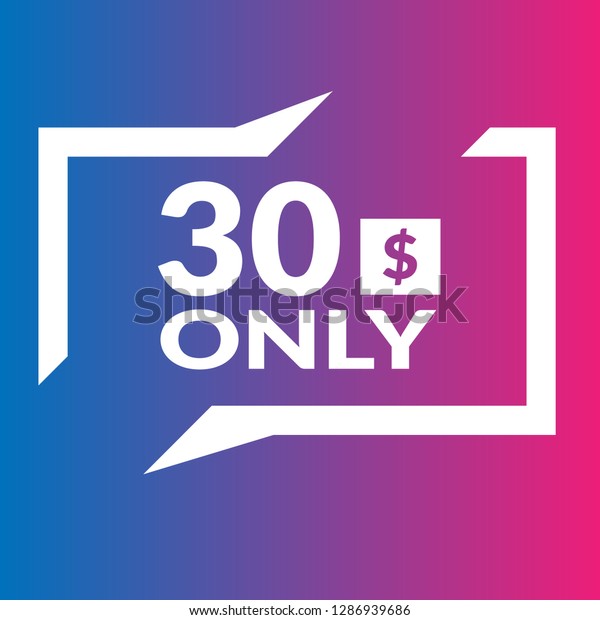 30 Dollars Only Emblem Label Badgesticker Stock Vector (Royalty Free ...