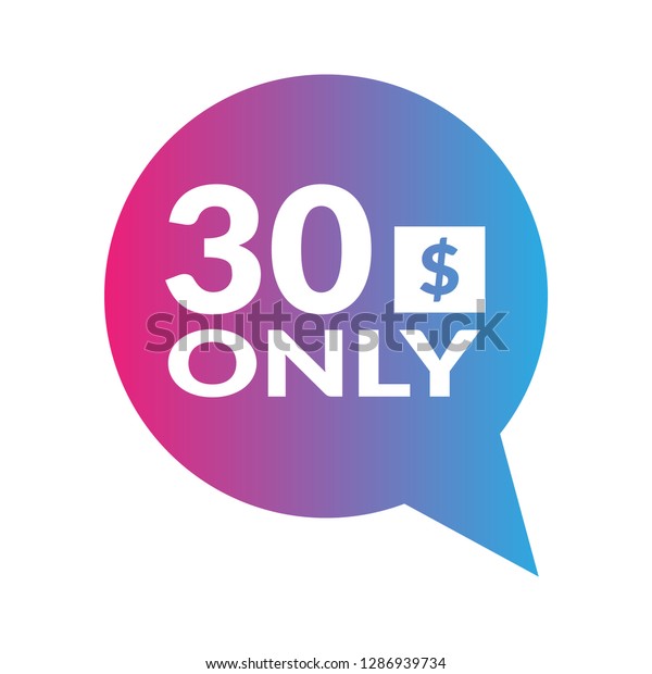 30 Dollars Only Emblem Label Badgesticker Stock Vector (Royalty Free ...