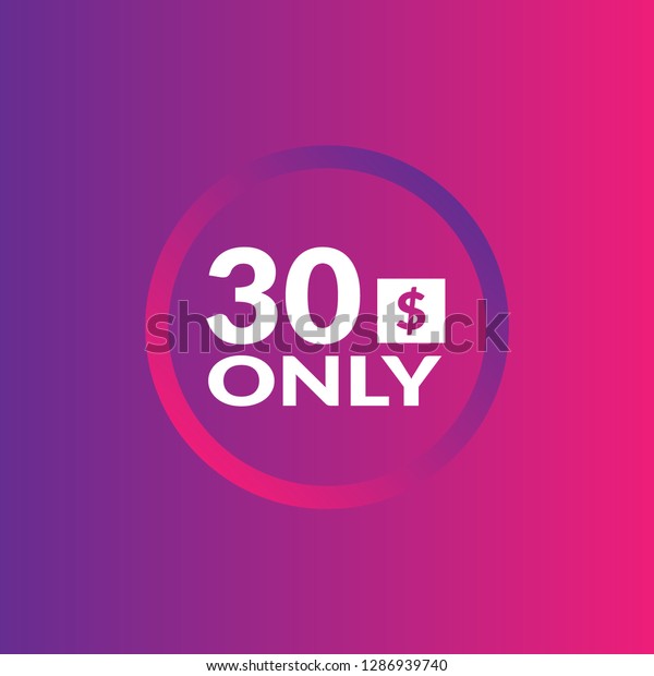 30 Dollars Only Emblem Label Badgesticker Stock Vector (Royalty Free ...