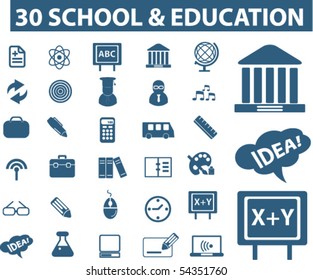 30 Education School Signs Vector 库存矢量图（免版税）54196870 | Shutterstock