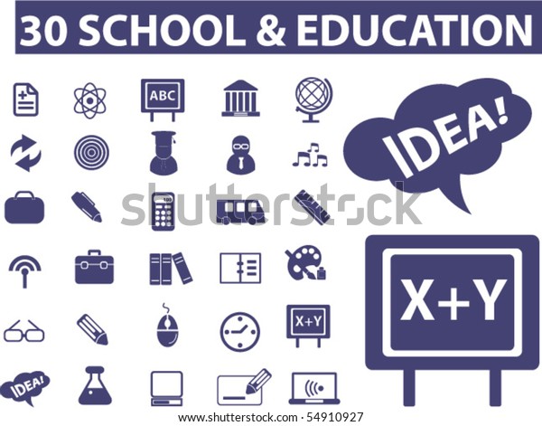 30 Education School Signs Vector: เวกเตอร์สต็อก (ปลอดค่าลิขสิทธิ์ ...
