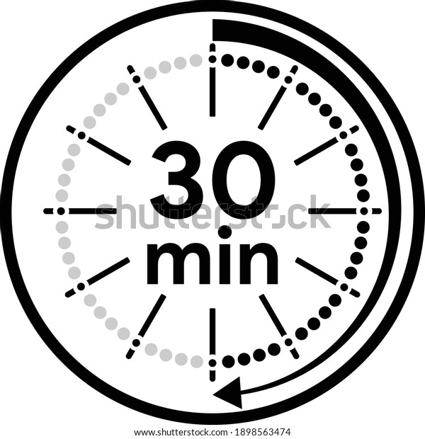 30 Minutes Icon Stopwatch Vector Icon Stock Vector (Royalty Free ...