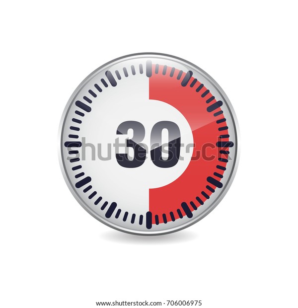 30 Minutes Time Break Circular Button Stock Vector (Royalty Free ...