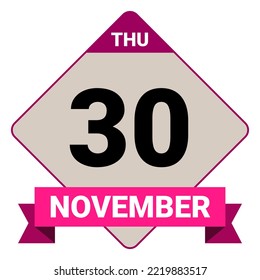 15 November Wednesday Date Template Useful Stock Vector (Royalty Free ...