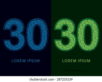30 Number Abstract Font Text Typography: vector de stock (libre de ...