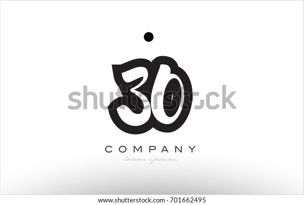 30 Number Black White Bold Logo Stock Vector (Royalty Free) 701662495 ...