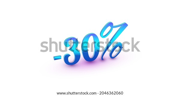 30 Percent Blue Colored Numbers Isolated Stock Vector (Royalty Free ...