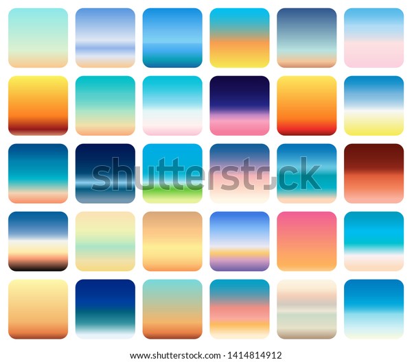 30 Sunset Sky Gradients Backgrounds Set Stock Vector (Royalty Free ...