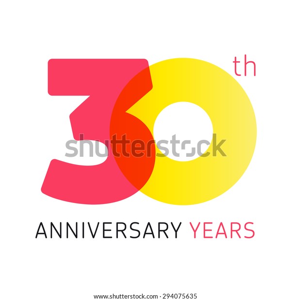 30 Th Anniversary Numbers 30s 30 Stock Vector (Royalty Free) 294075635