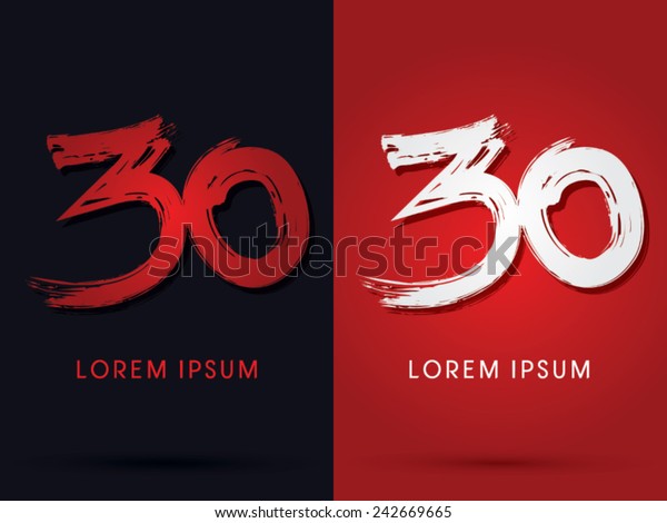 30 Thirty Font Brush Logo Symbol 库存矢量图（免版税）242669665 | Shutterstock