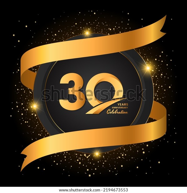 30 Year Anniversary Celebration Template Design Stock Vector (Royalty ...