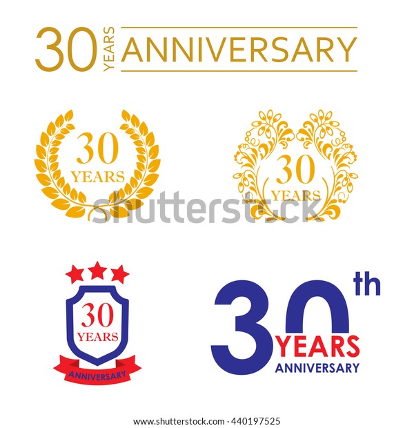 30 Years Anniversary Icon Set Vector Stock Vector (Royalty Free ...