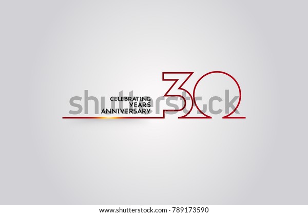 30 Years Anniversary Logotype Red Colored Stock Vector (Royalty Free ...