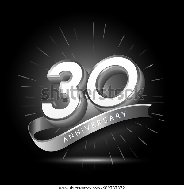 30 Years Silver Anniversary Logo Celebration Stock Vector (Royalty Free ...