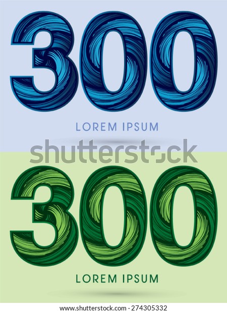 300 Abstract Number Font Concept Spin Stock Vector (Royalty Free ...