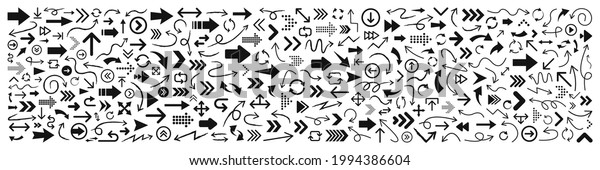 300 Arrows Set Black Icons Arrow Stock Vector (Royalty Free) 1994386604 ...