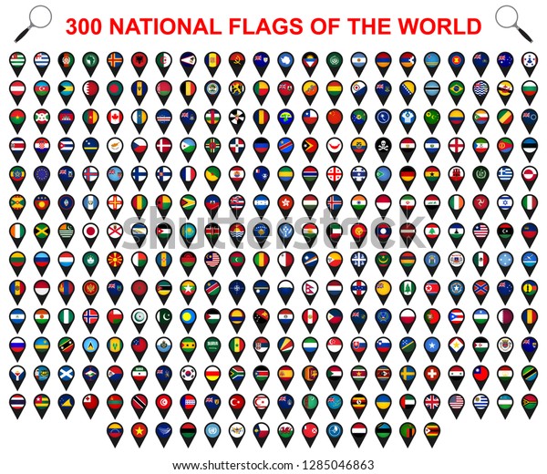 300 National Flags World Stock Vector (Royalty Free) 1285046863