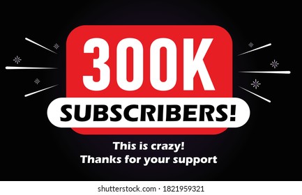 300k Subscribers Celebration Background Design300k Subscribers Stock ...