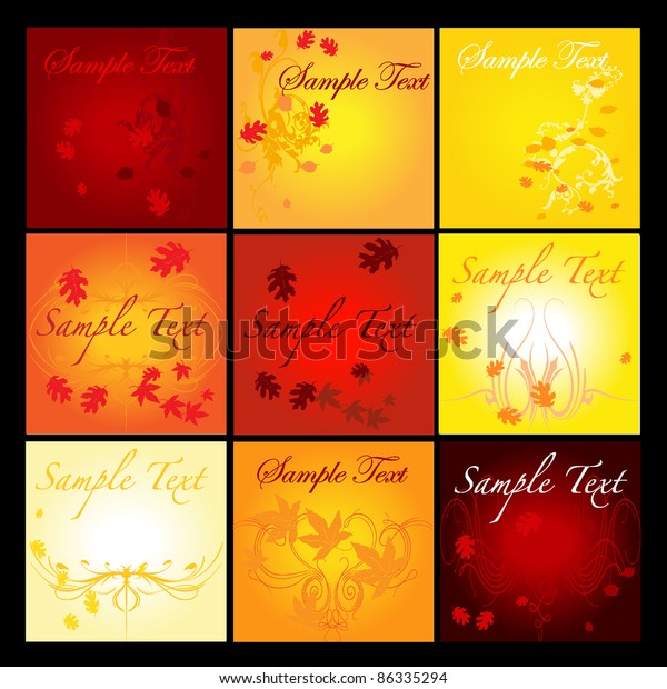 300x300 Fall Web Banner Set Stock Vector (Royalty Free) 86335294