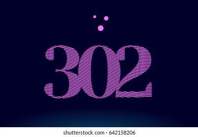 303 Number Digit Logo Pink Line Stock Vector (Royalty Free) 642158158