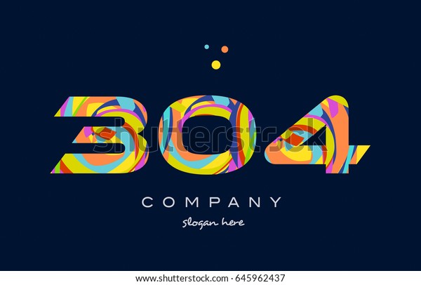 304 Number Digit Numeral Logo Colored Stock Vector (Royalty Free ...