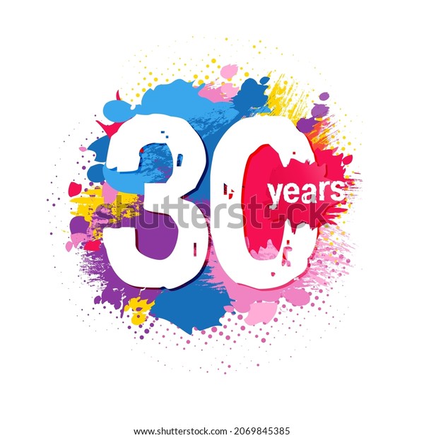 30th Anniversary Numbers 30 Years Old Stock Vector (Royalty Free ...