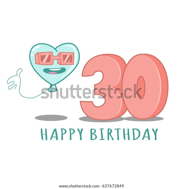 30th Happy Birthday Template Element Design Stock Vector (Royalty Free ...