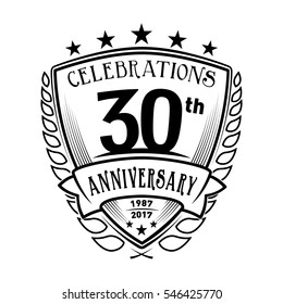 30th Shield Anniversary Logo Vector Illustration: vector de stock ...