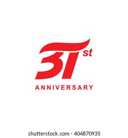 31 Anniversary Wave Logo Red Stock Vector (Royalty Free) 404870935 ...